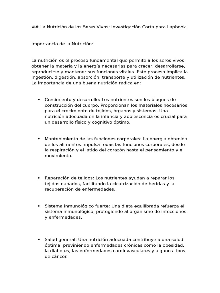 Nutrición: Clave para la Salud Vital | PDF | Nutrición | Dieta y nutrición