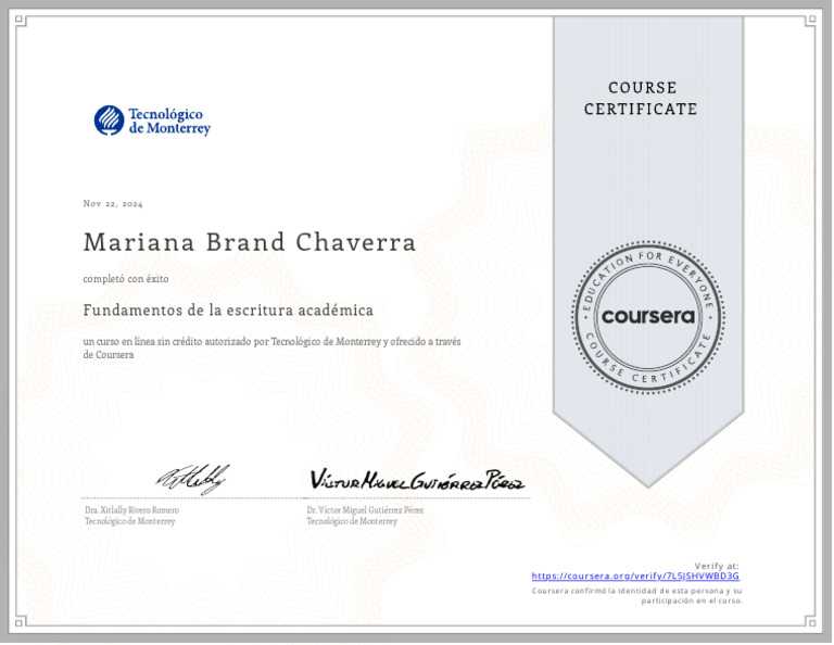 Certificado Coursera | PDF