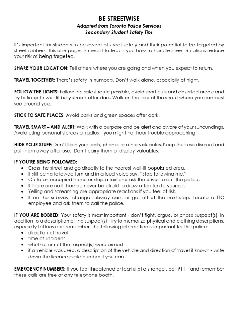 Secondary Safety Tips Feb 8 2023 | PDF