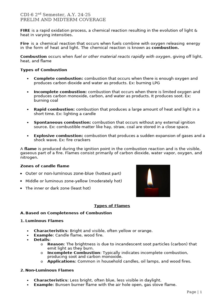 CDI 6 Learning Materials | PDF | Combustion | Fires