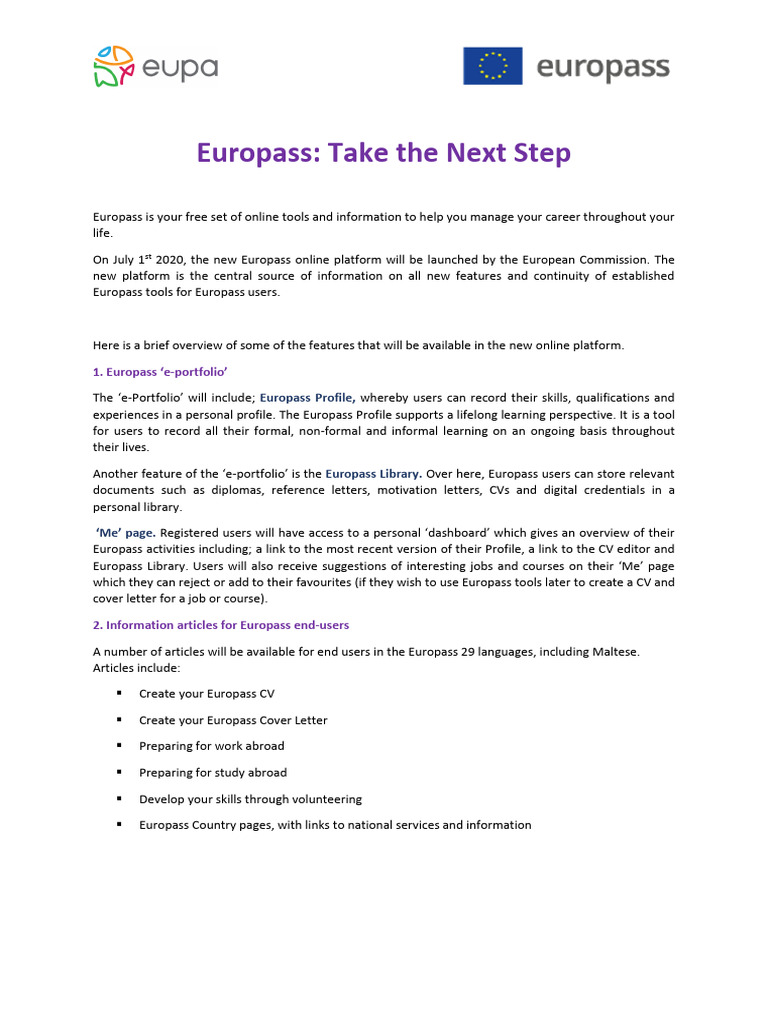 Europass Information Letter | PDF