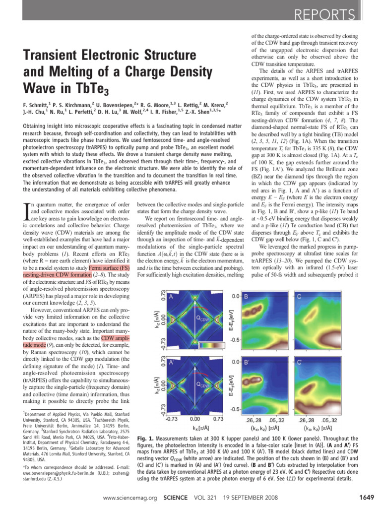 2008 - Science - Transient Electronic Structureand Melting of A Charge ...
