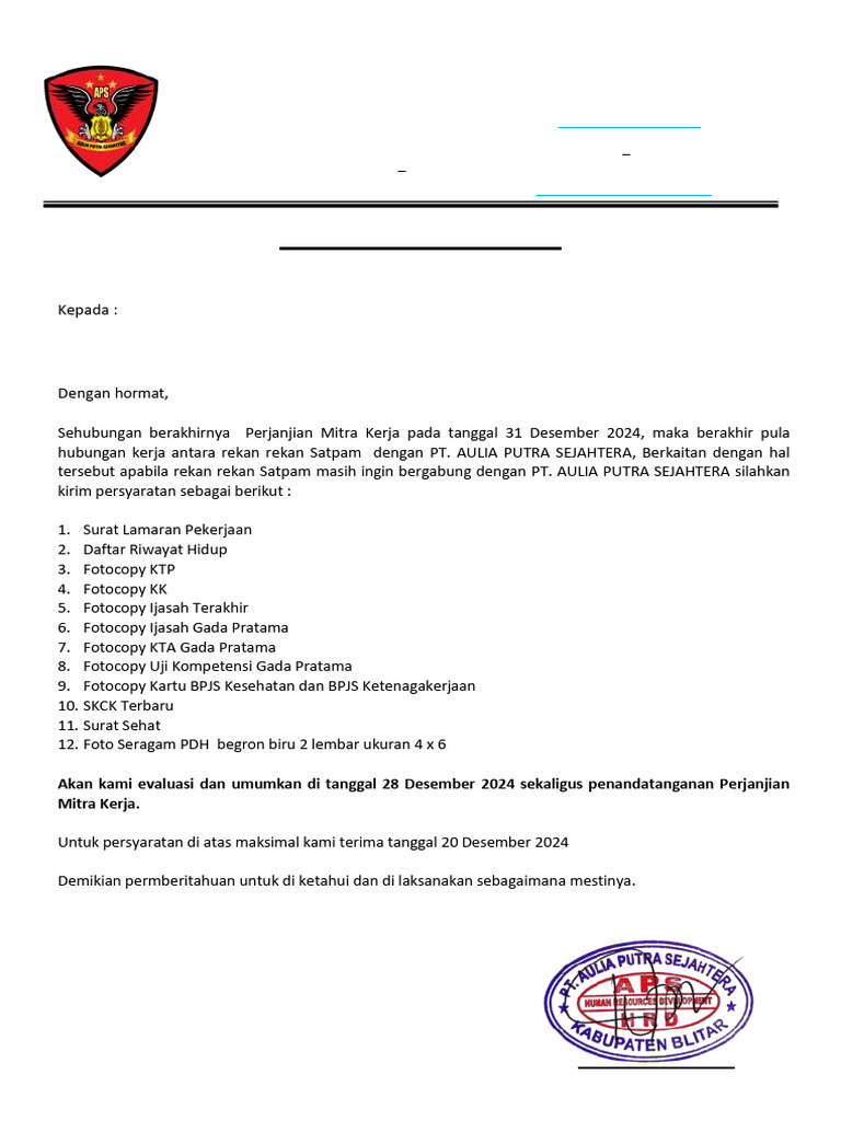 Surat Pemberitahuan | PDF