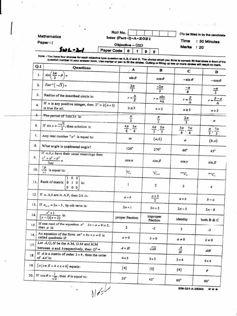Mathematics 11 SWL 21 | PDF