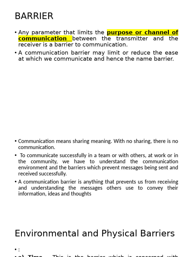 Understanding Communication Barriers | PDF | Semantics | Communication