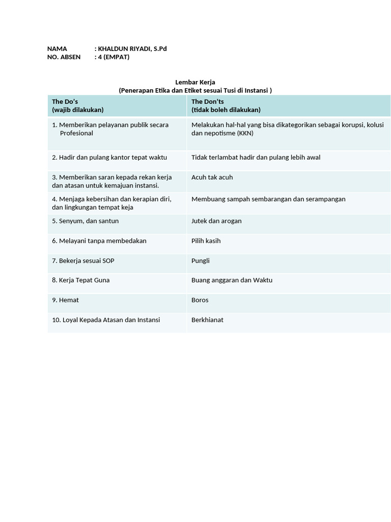 KHALDUN RIYADI, S.PD - Lembar Kerja2 | PDF
