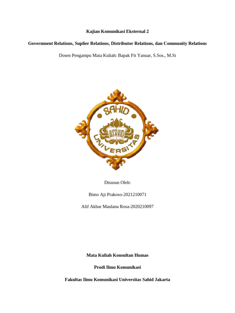 Makalah Kelompok 10 (Revisi 2) Kelas Konsultan Humas Kajian Komunikasi ...
