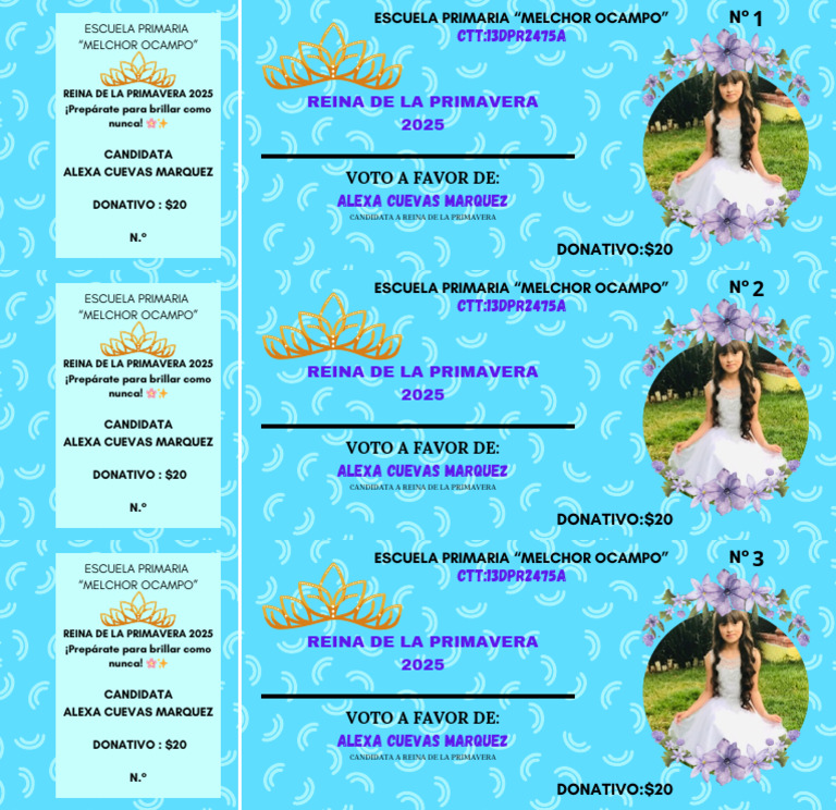 AZUL con Patrón Ticket para Rifas | PDF