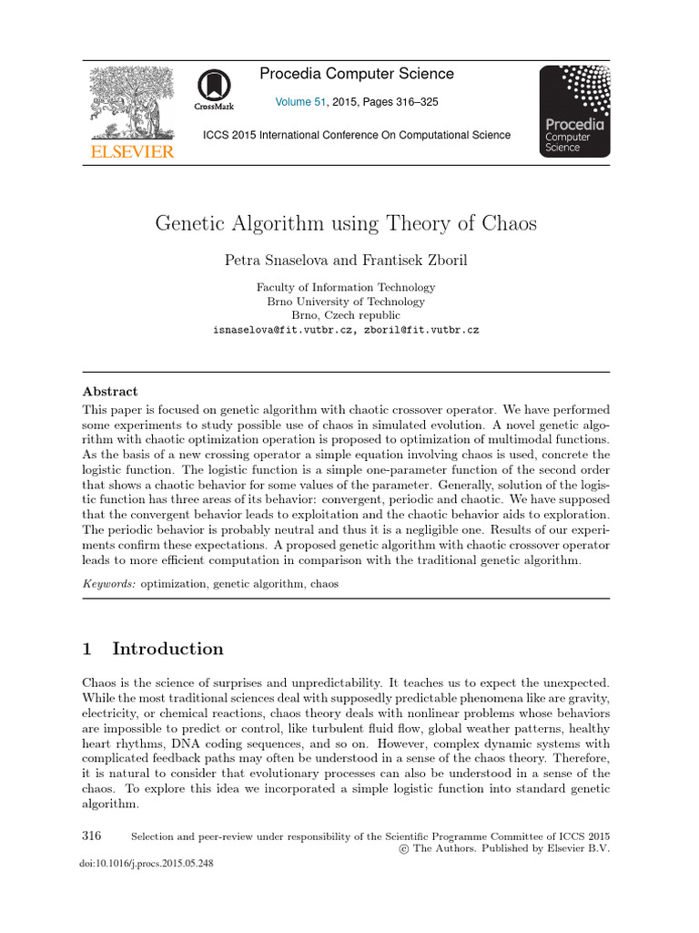 Genetic Algorithm Using Theory of Chaos | PDF | Genetic Algorithm ...