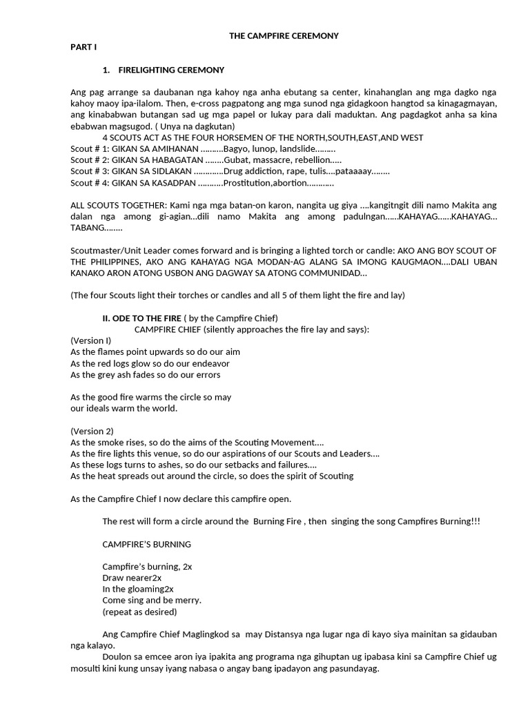 Campfire Presentation Program Edited 2023 | PDF | Institutional Songs ...