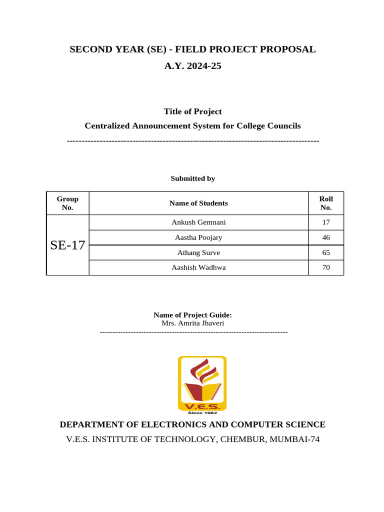 Field-Project Proposal Template 2024-25 | PDF | Usability | Communication