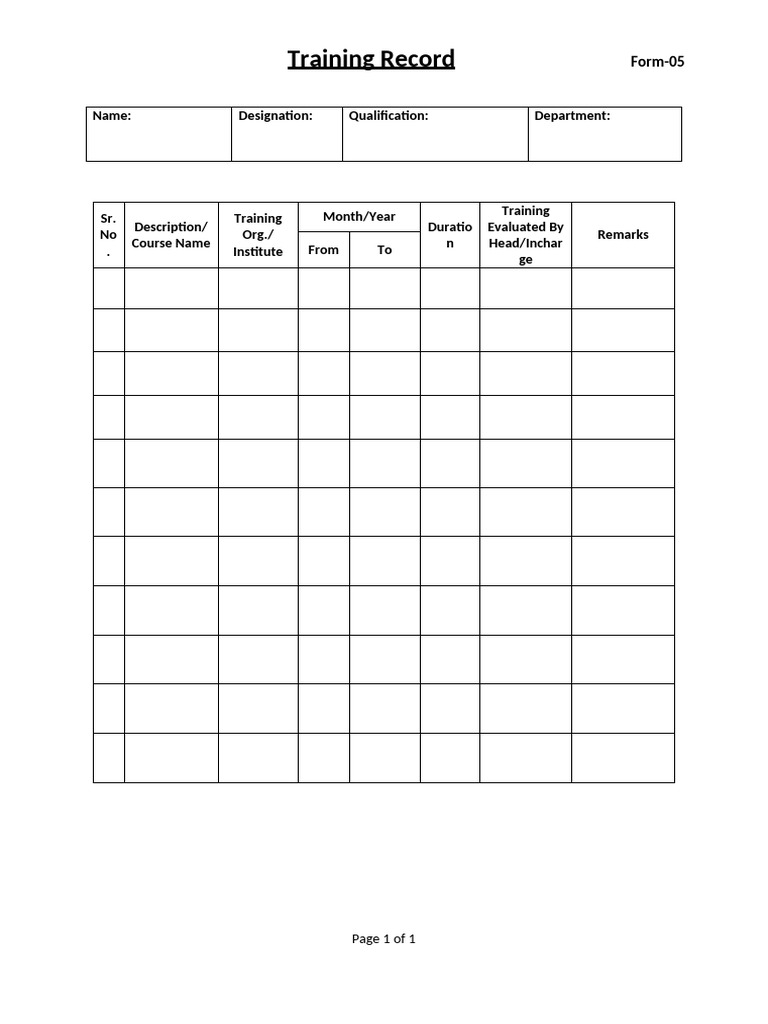 5. Training Record | PDF