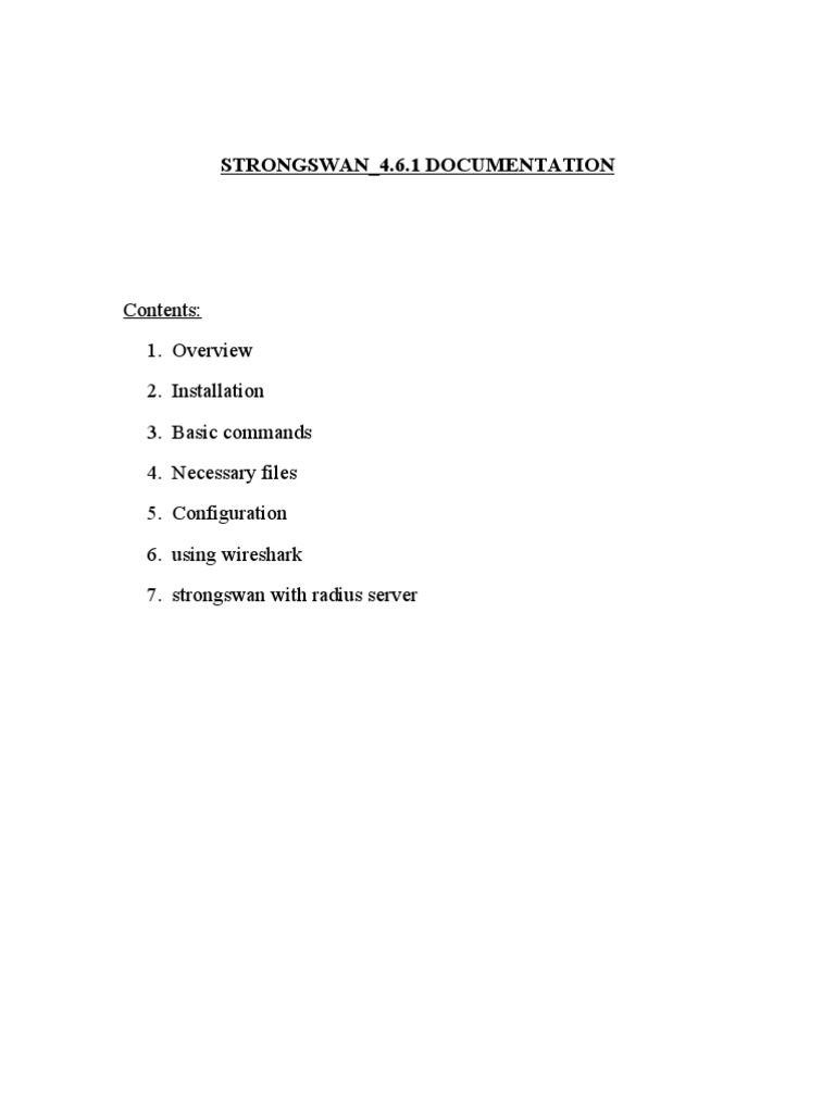 StrongSwan 4.6.1 Installation Guide | PDF | Radius | Proxy Server