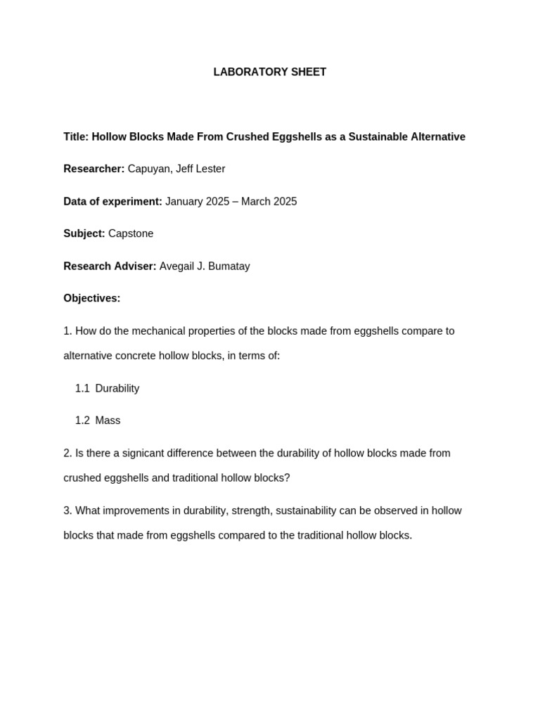 Laboratory Sheet | PDF
