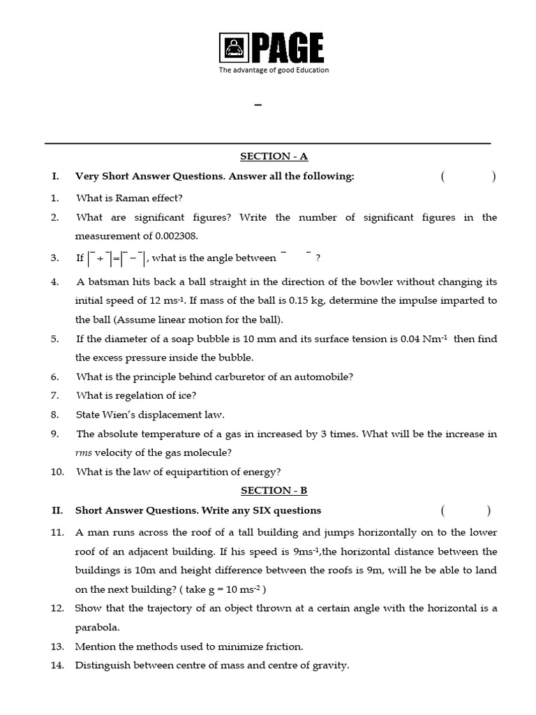 JR Physics PF - II (24-02-2025) | PDF | Collision | Gases