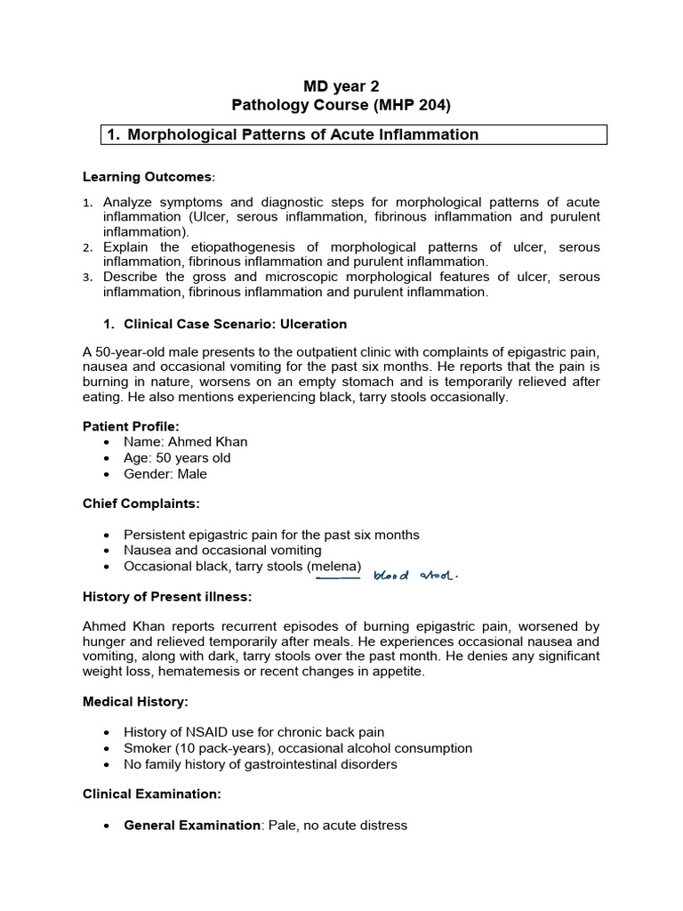 Serous Inflammation Case Study | PDF | Medicine | Clinical Medicine