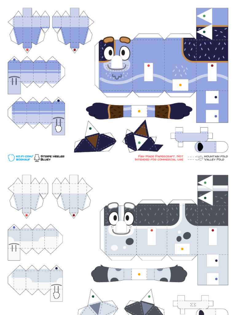 Bluey Papercraft Templates for Kids | PDF