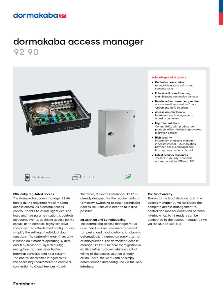 dormakaba Access Manager 92 90 Overview | PDF | Power Supply | Computer ...