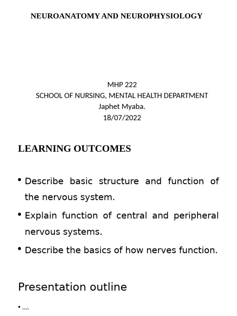 NEUROANATOMY AND NEUROPHYSIOLOGY | PDF | Nervous System | Vertebral Column
