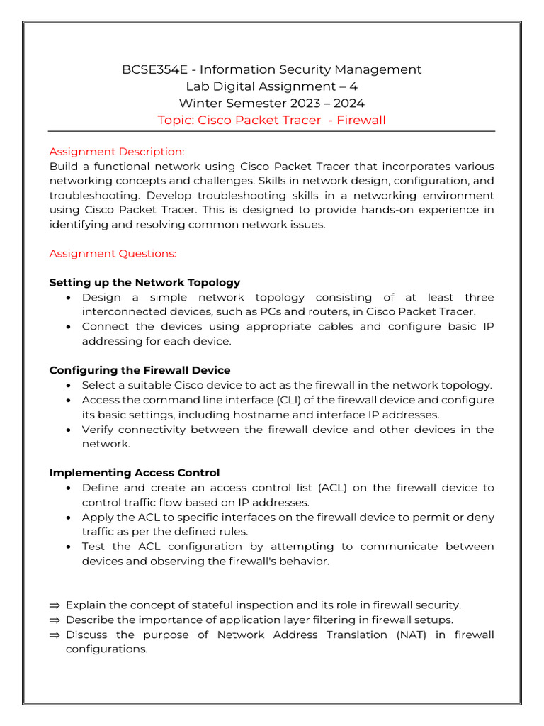Lab%20Digital%20Assignment-4 | PDF | Computer Network | Firewall (Computing)