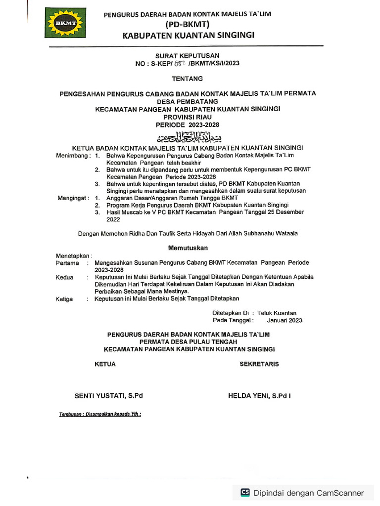 SK BKMT Desa Pembatang | PDF