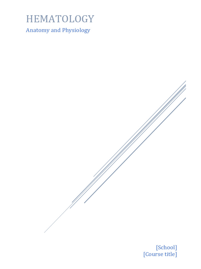 Hematology - Anatomy and Physiology | PDF | Blood | Blood Cell