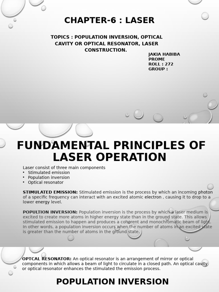 Principles Of Laser Operation Pdf Laser Applied And