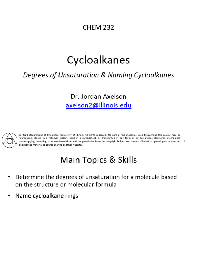 Cycloalkanes: Structures & Naming C4H8 | PDF | Conformational Isomerism ...