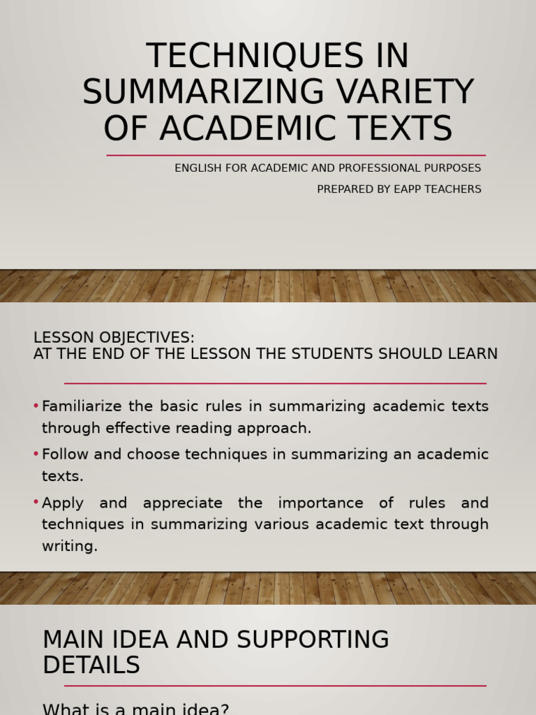 Lesson 3 Techniques in Summarizing Various Texts | PDF | Metabolism ...