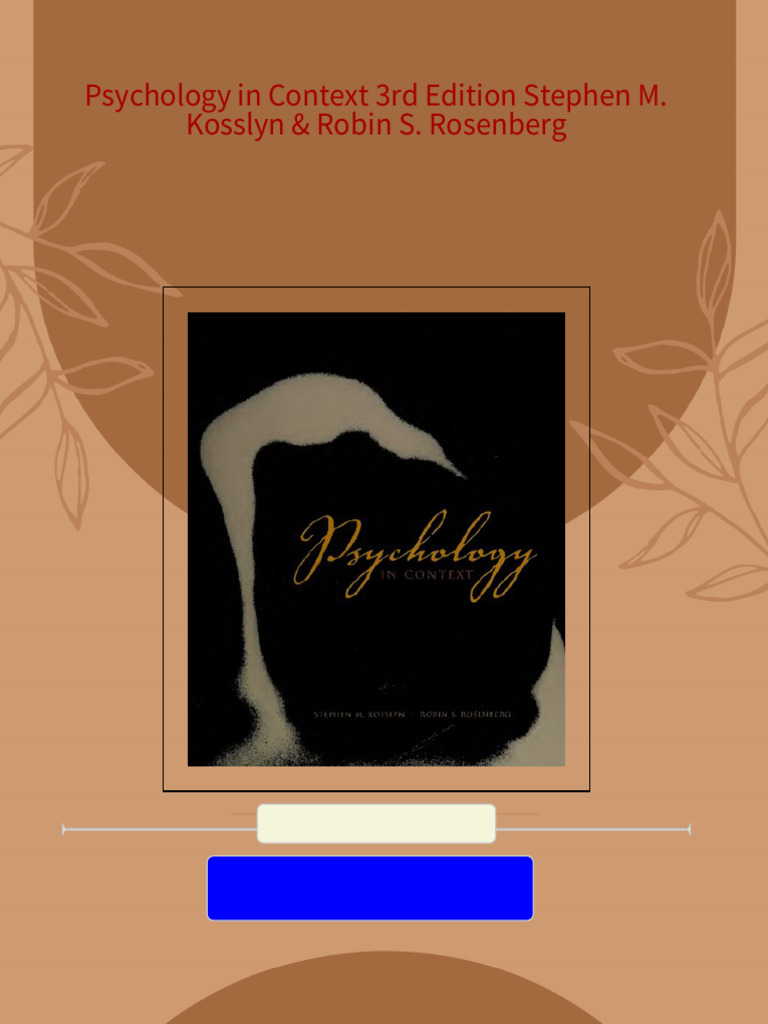 Instant Ebooks Textbook Psychology in Context 3rd Edition Stephen M ...