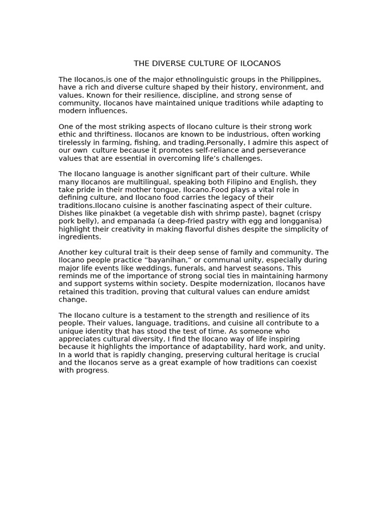 Ilocano Culture: Traditions and Values | PDF
