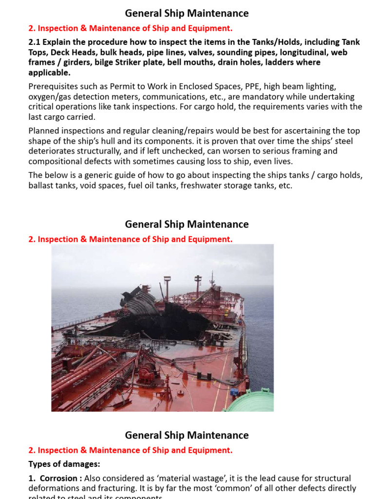 Ship Inspection and Maintenance Guide | PDF | Corrosion | Ships
