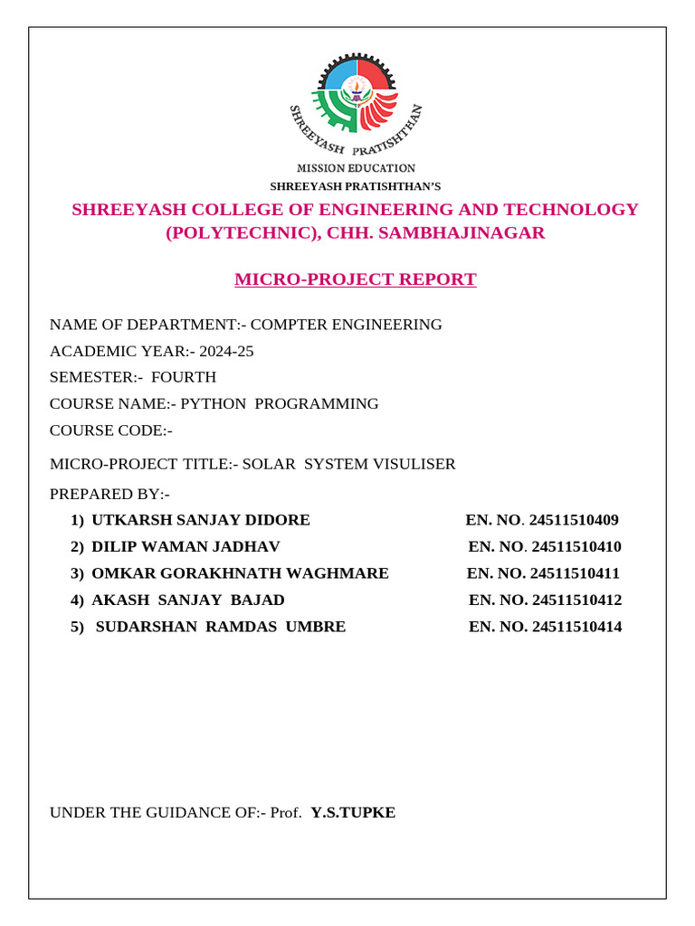 Akash Bajad Microproject of Python | PDF | Solar System | Information