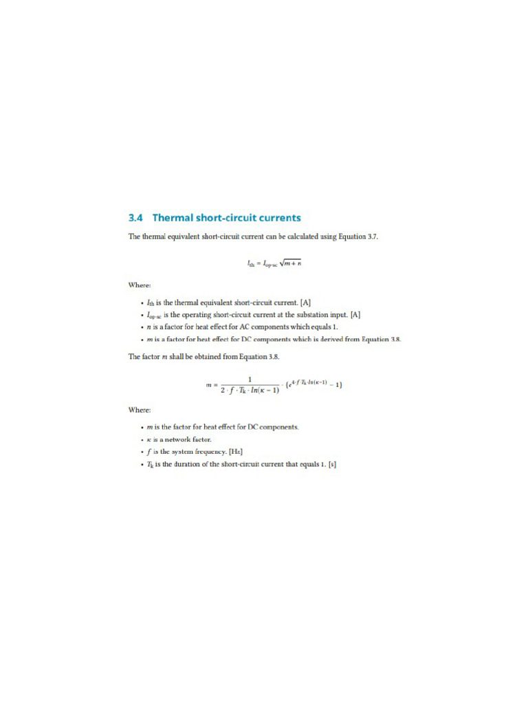 Thermal Short Circuit Current Calculation | PDF