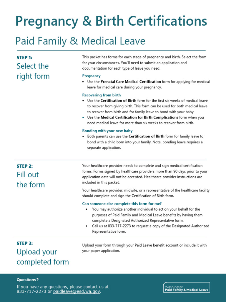 Paid Leave Forms for Pregnancy & Birth | PDF | Health Care | Chronic ...