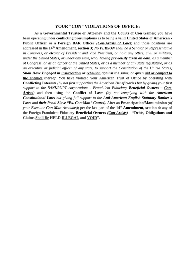 Violations of Office and Constitutional Trust | PDF
