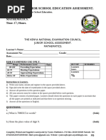 Grade 6 Kpsea Answer Sheet | PDF | Student Assessment And Evaluation ...