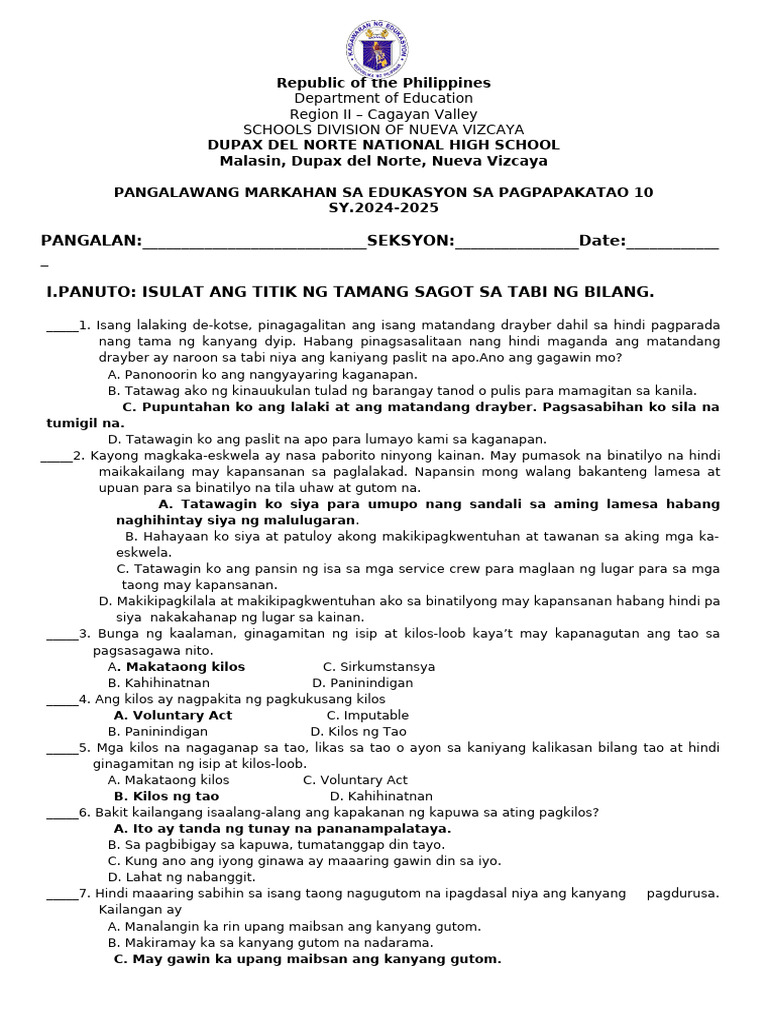 Summative Quiz-2nd - Copy | PDF