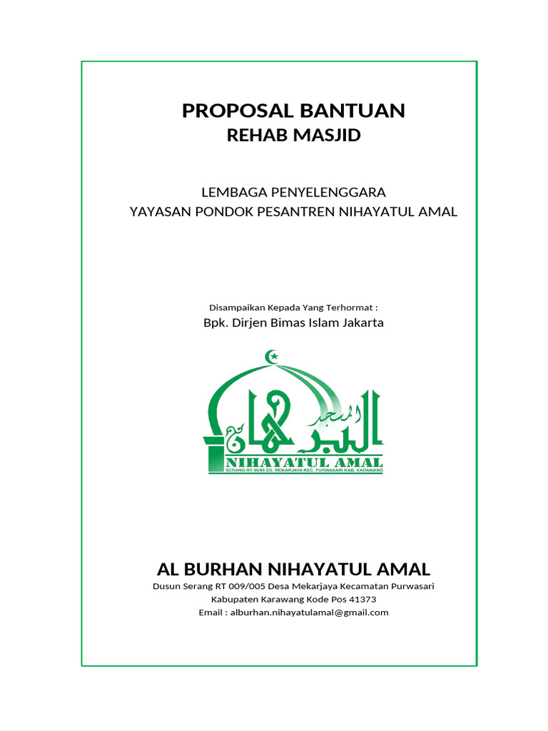 Proposal Masjid Al Burhan | PDF