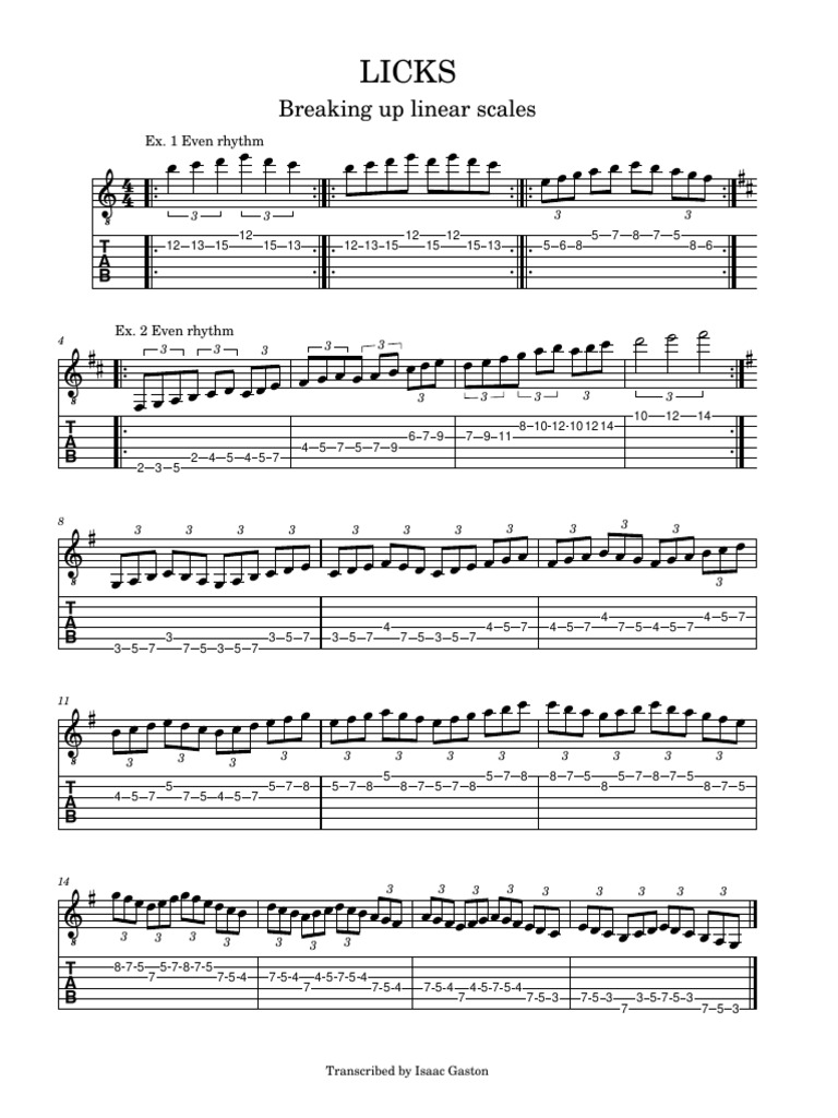 Scales 3 and 4 Note Patterns | PDF