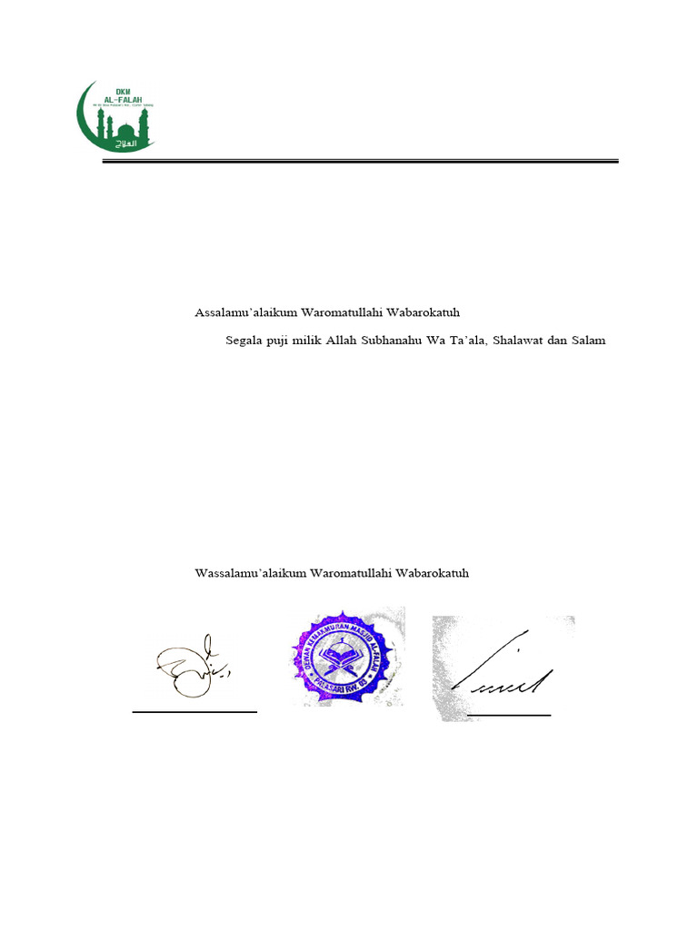 Undangan RAKER DKM Al-Falah 2024 | PDF
