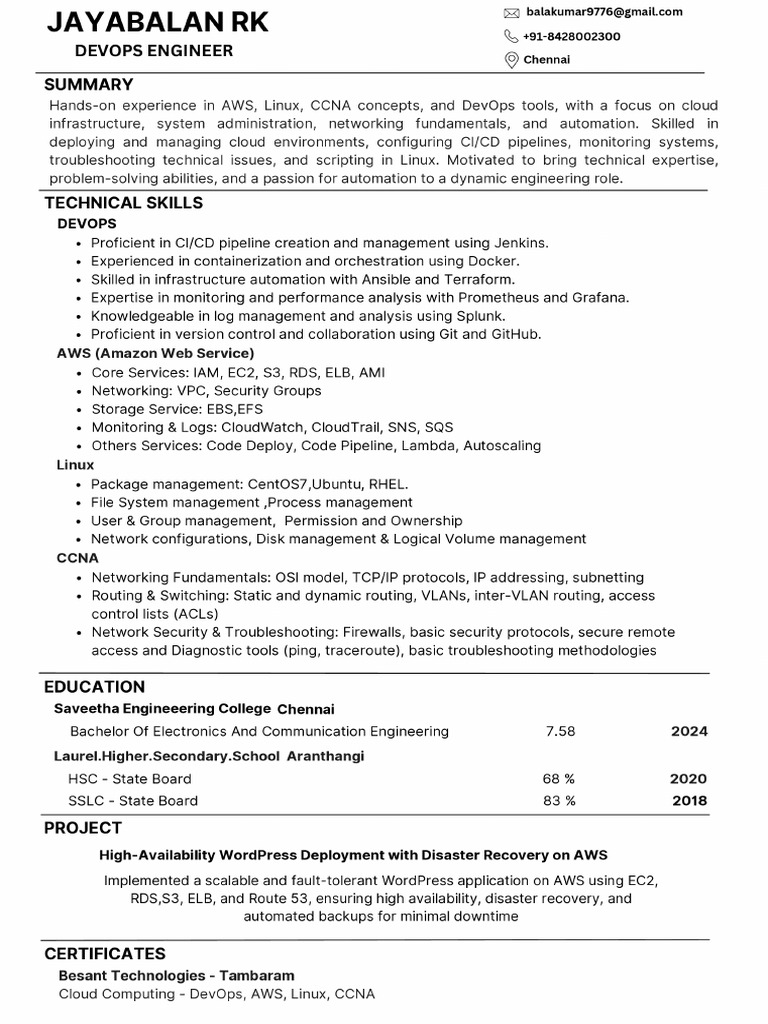 Jayabalan DevOps - 20250204 - 152014 - 0000 | PDF