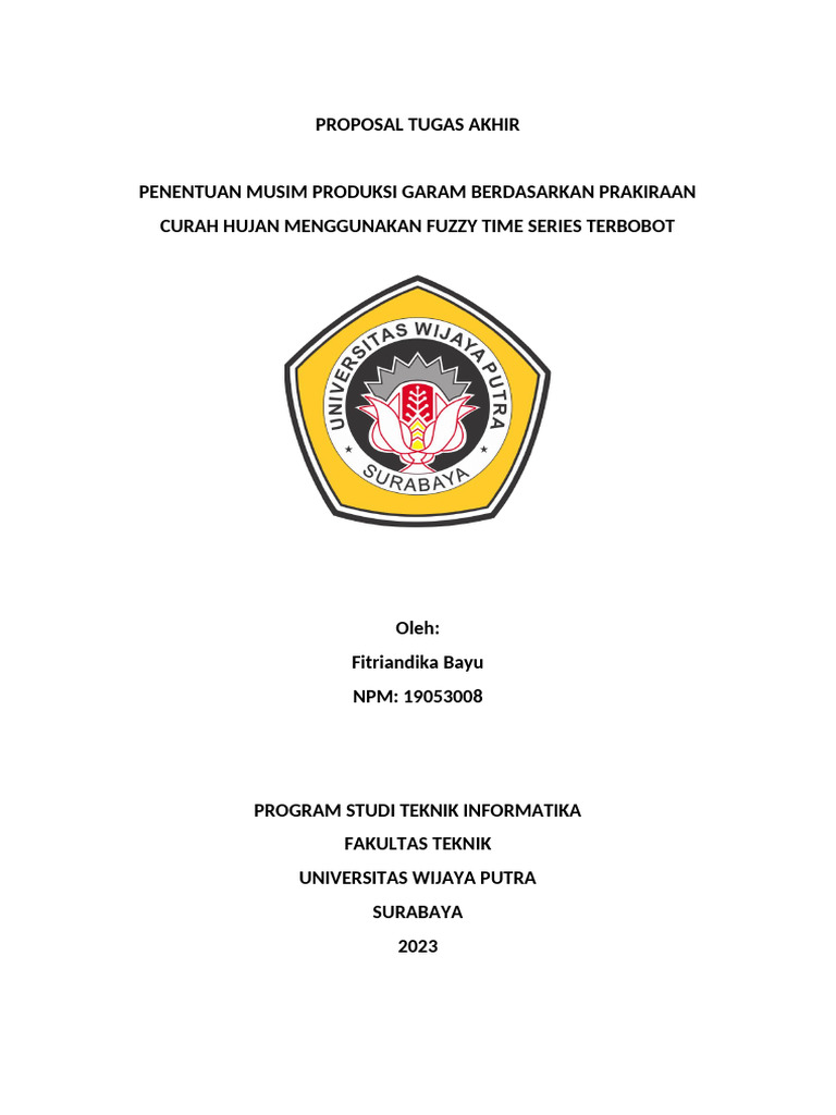 Contoh Proposal Ta Teknik Infor Uwp | PDF