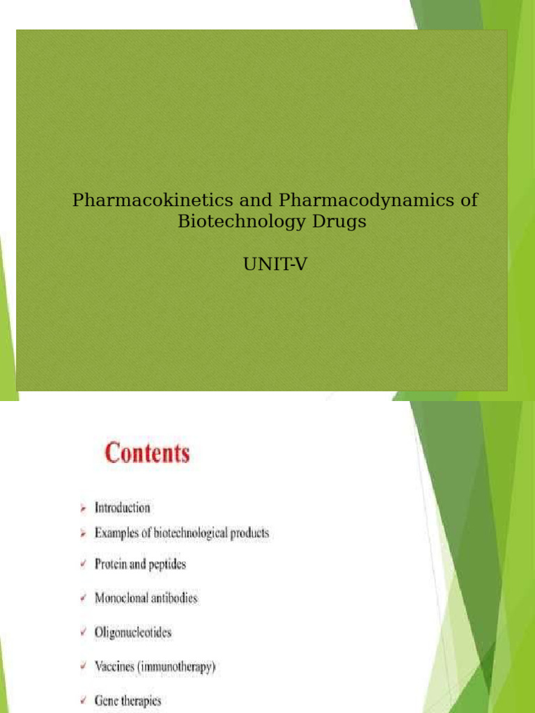 Pharmacokinetics and Pharmacodynamics of Biotechnology Drugs | PDF