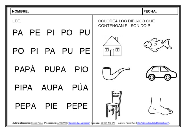 Actividades de fonética con P | PDF
