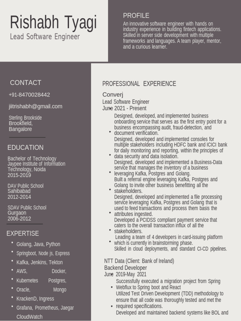 Rishabh_Tyagi_Resume (2) (1) | PDF | Postgre Sql | Software Architecture