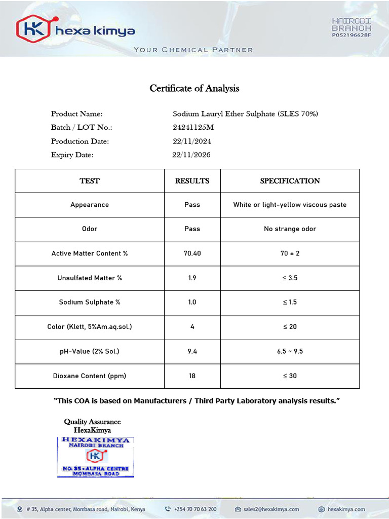 Coa - Sles 70% | PDF