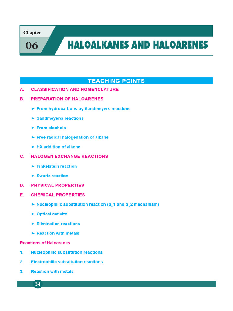 Haloalkanes and Haloarenes-1 | PDF | Chemical Reactions | Organic Chemistry