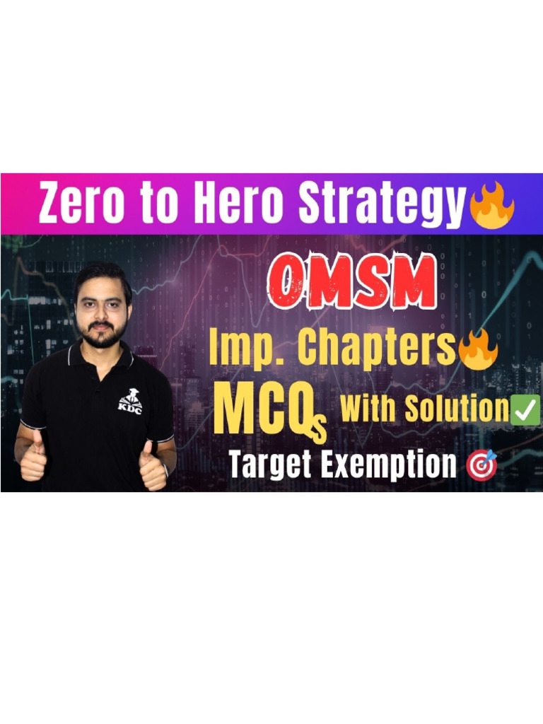 Zero To Hero - OMSM | PDF | Operations Management | Strategic Management