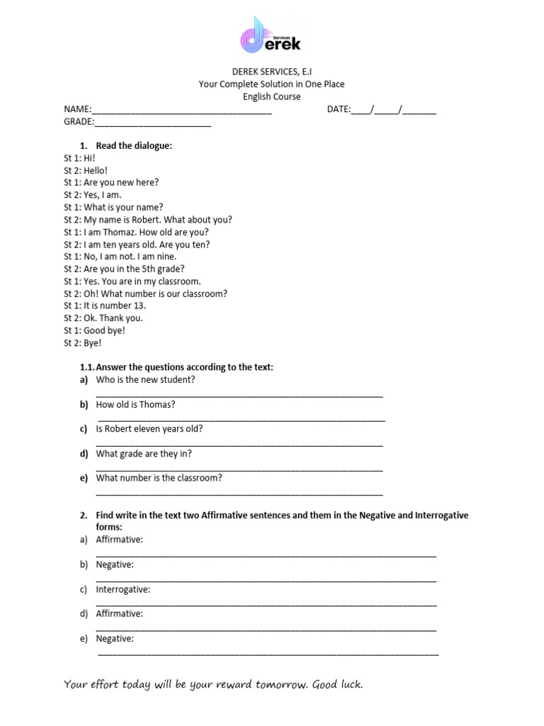 1@ Teste de Ingles Beginner | PDF | Languages | Foreign Language Studies